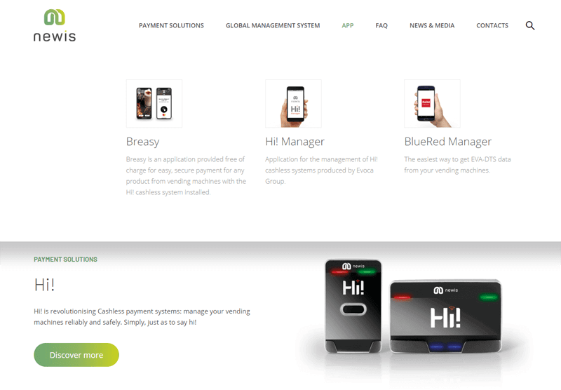 EVOCA Group presenta il nuovo sito dedicato ai prodotti Newis