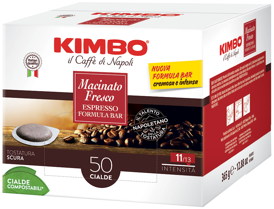 La cialda compostabile Kimbo Macinato Fresco nella nuova formula bar