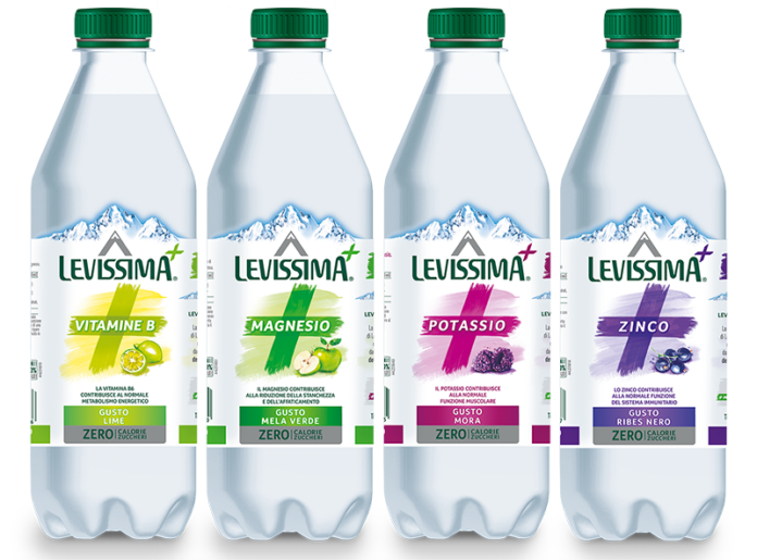 La nuova bottiglia di Levissima+, l’acqua minerale con sali minerali e ...