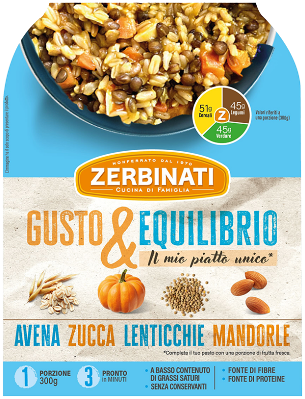 Zerbinati presenta la nuova linea “Gusto&Equilibrio. Il mio piatto unico”